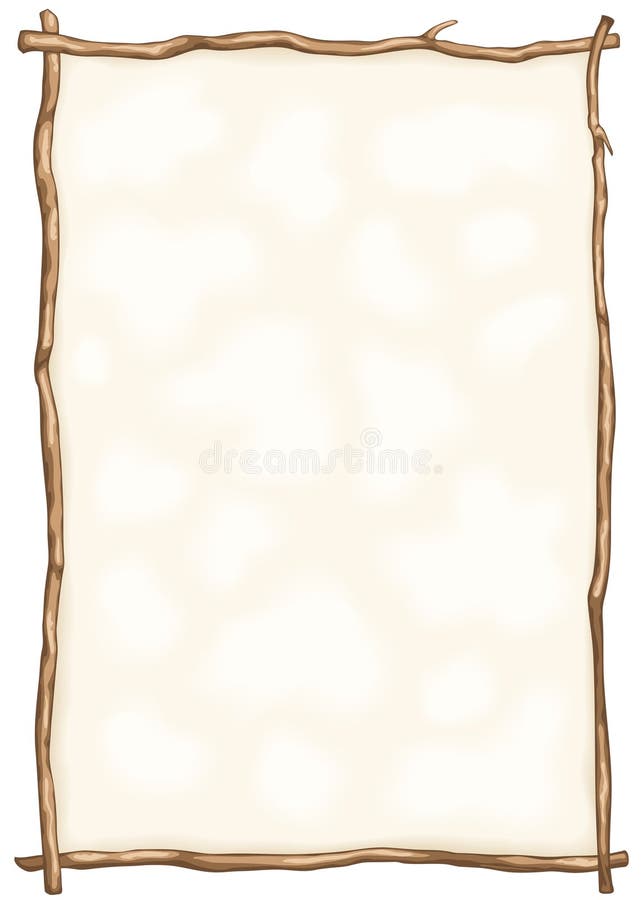Vector Frame is Made from Tree Branch with Vintage Paper Inside ...