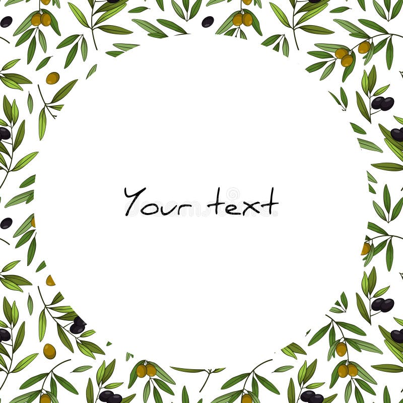 Vector Frame with Olive Branches. Stock Vector - Illustration of leaf ...