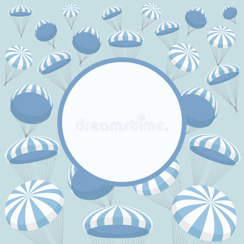 Vector Frame with Parachutes Stock Illustration - Illustration of ...