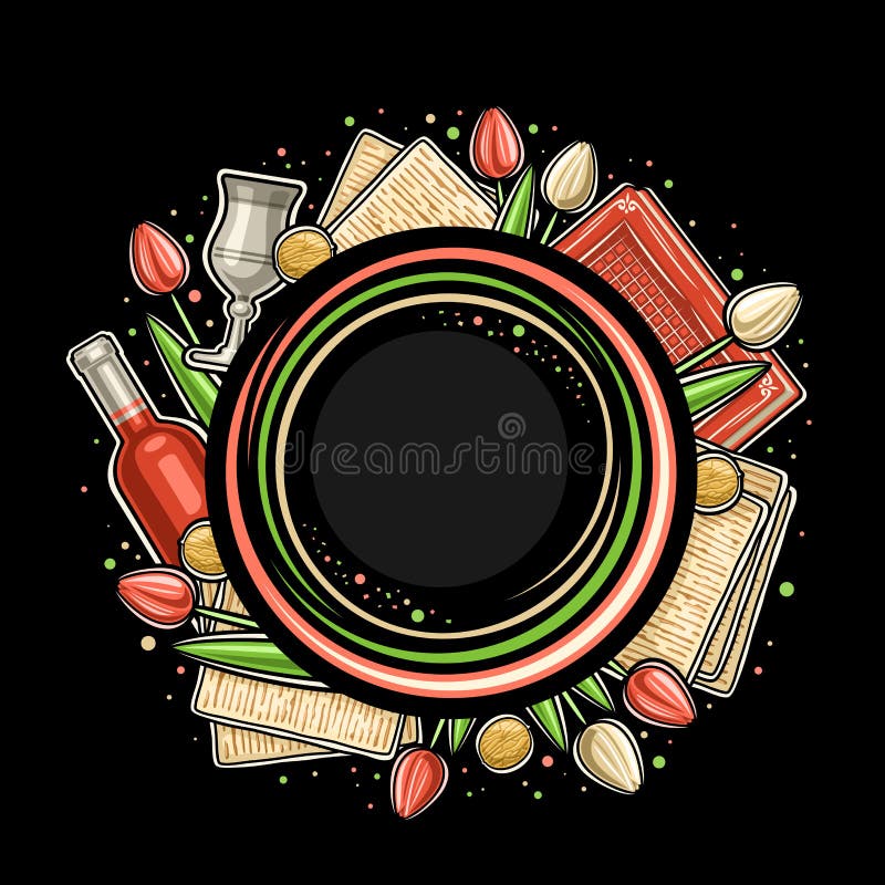 Vector Frame for Passover stock vector. Illustration of festive - 242478868