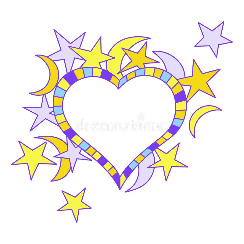 Moon And Stars Picture Frame Stock Vector - Illustration of moon ...