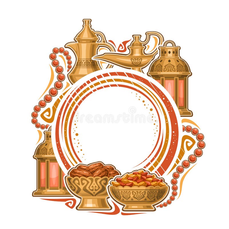 Vector Frame for Ramadan Iftar Stock Vector - Illustration of happy ...