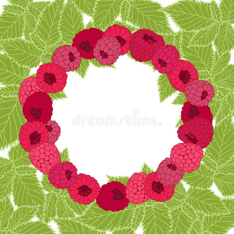 Vector Frame with Raspberry. Illustration with Place for Text, Stock ...