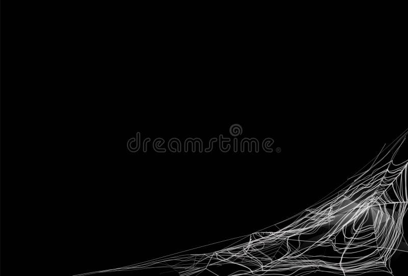 Vector Frame with Realistic Angular Spider Web on Isolated Black ...