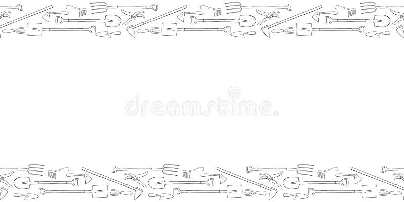 Gardening Tools Border Stock Illustrations – 232 Gardening Tools Border ...