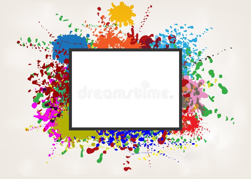 Vector Frame on Splash Color Stock Vector - Illustration of elements ...