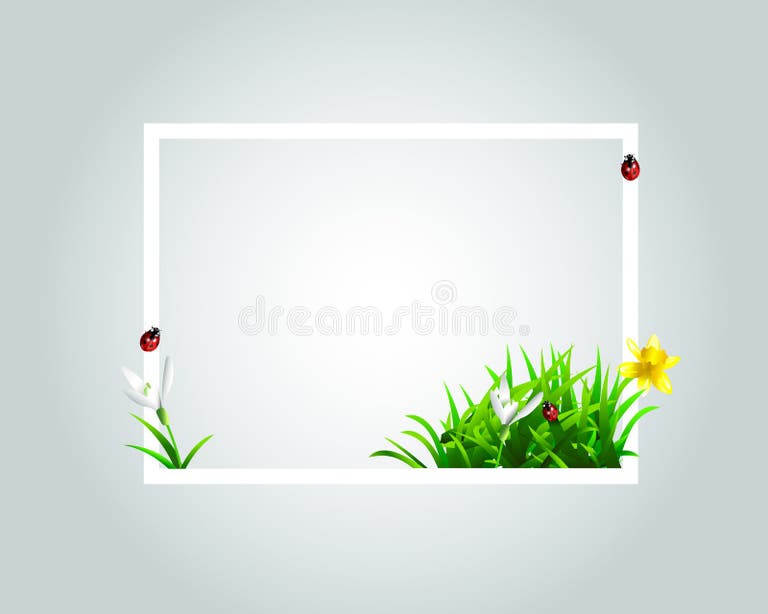 Vector Frame with Spring Motive Stock Vector - Illustration of card ...