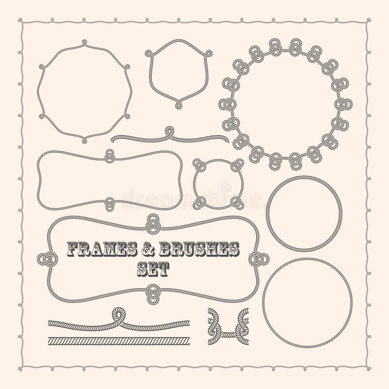 Rope Brushes stock vector. Illustration of thread, brown - 41675307