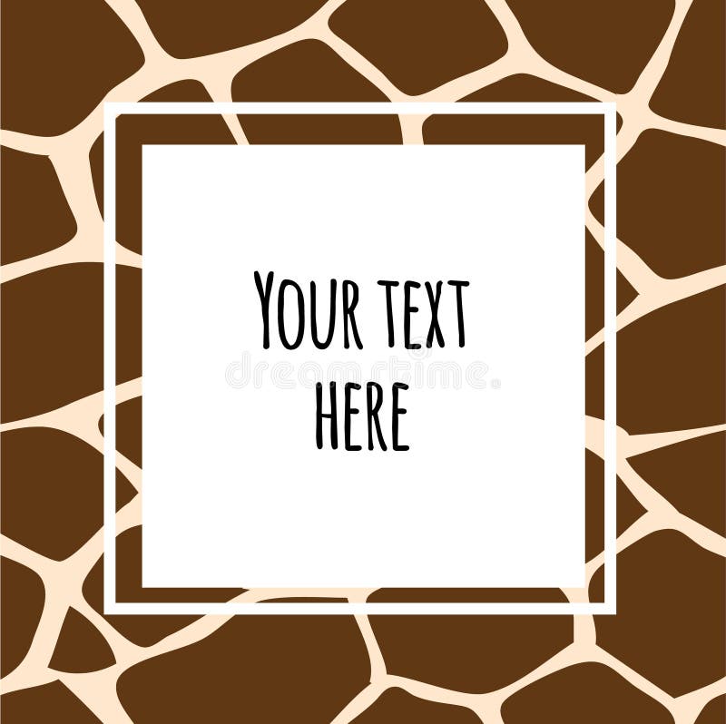 Giraffe print frame stock vector. Illustration of coat - 18884195