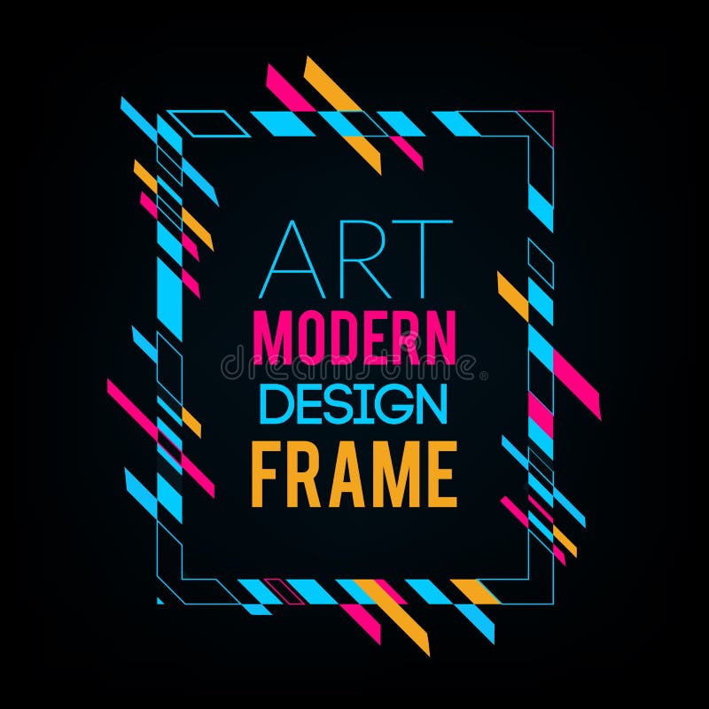 Vector Frame for Text Modern Art Graphics. Dynamic Frame with Stylish ...