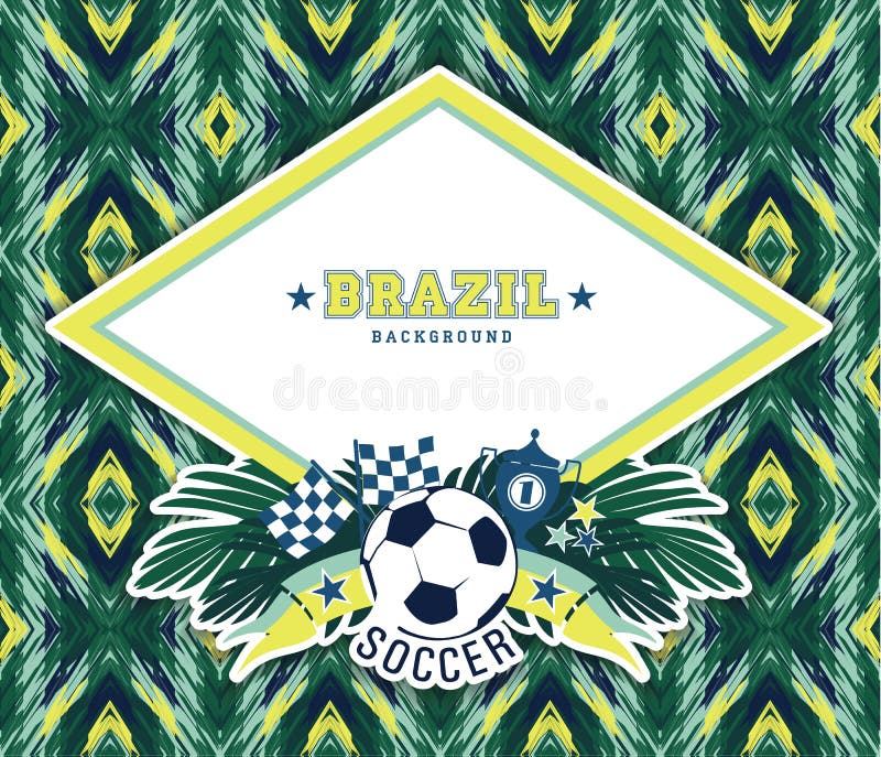 Vector Frame with Traditional Brazilian Football Theme Stock Vector ...