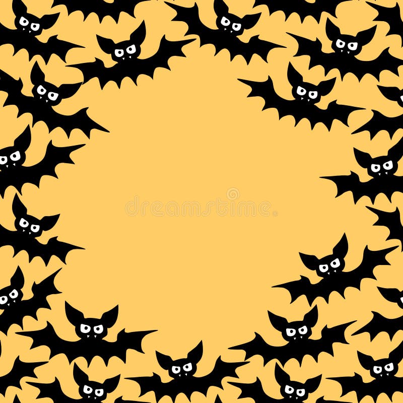Vector Frame with Vampire Bats. Happy Halloween. Border, Background in ...