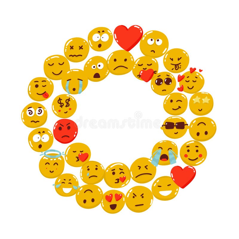 Vector Frame with Yellow Happy Smiley Face and a Place for Your Text ...