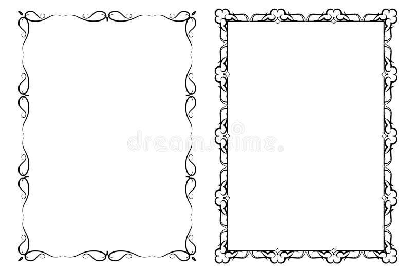 Vector Frames Black on a White Background Stock Vector - Illustration ...