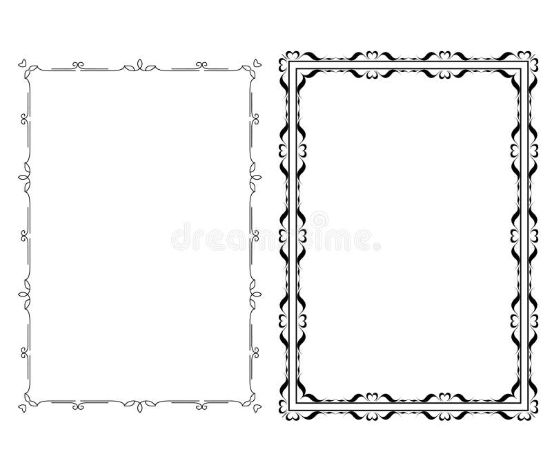 Vector Frames Black on a White Background Stock Illustration - Illustration of collection ...