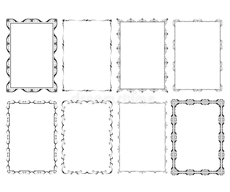 Vector Frames Black on a White Background Stock Illustration ...