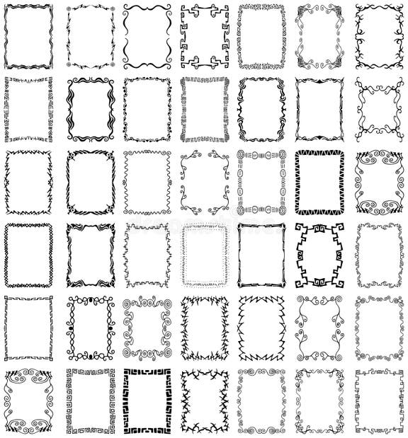 Vector Frames and Borders Collection Set Stock Vector - Illustration of ...