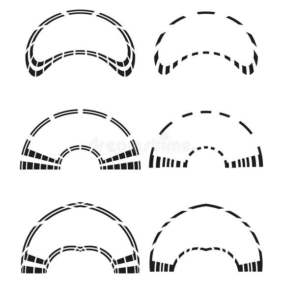 Vector Frames Collection. Dotted Arc Shapes. Grunge Decorative Elements ...