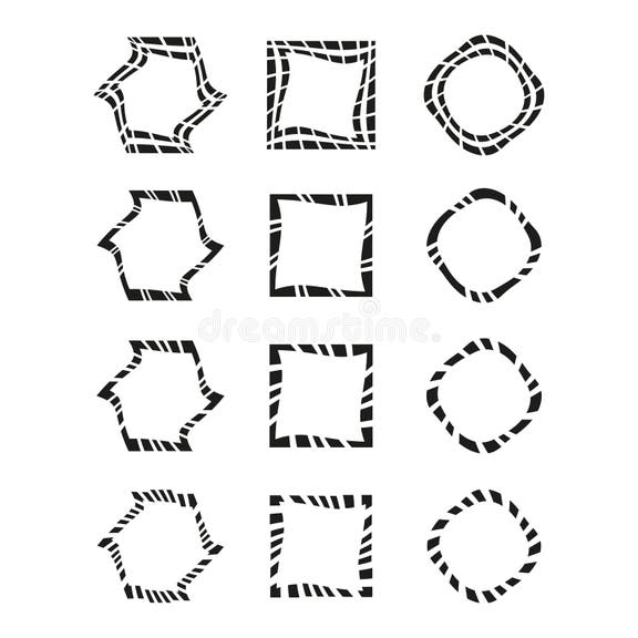 Vector Frames Collection. Dotted Border Shapes. Grunge Decorative ...