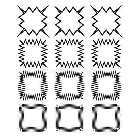 Vector Frames Collection. Jagged Border Shapes. Sharp Decorative ...