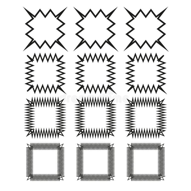 Vector Frames Collection. Jagged Border Shapes. Sharp Decorative ...