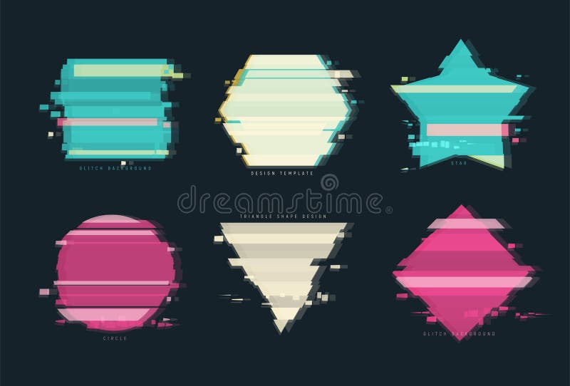 Vector Frames with Glitch Tv Distortion Effect and a Place for Text ...