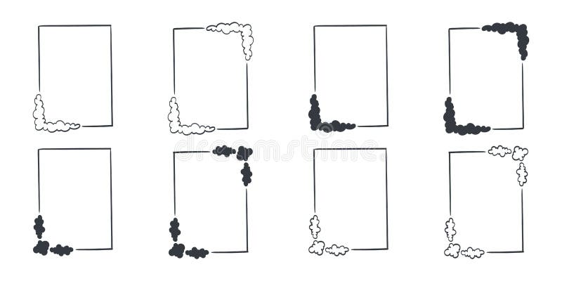 Vector Frames. Frames with Little Clouds. Hand-drawn Frames Stock ...