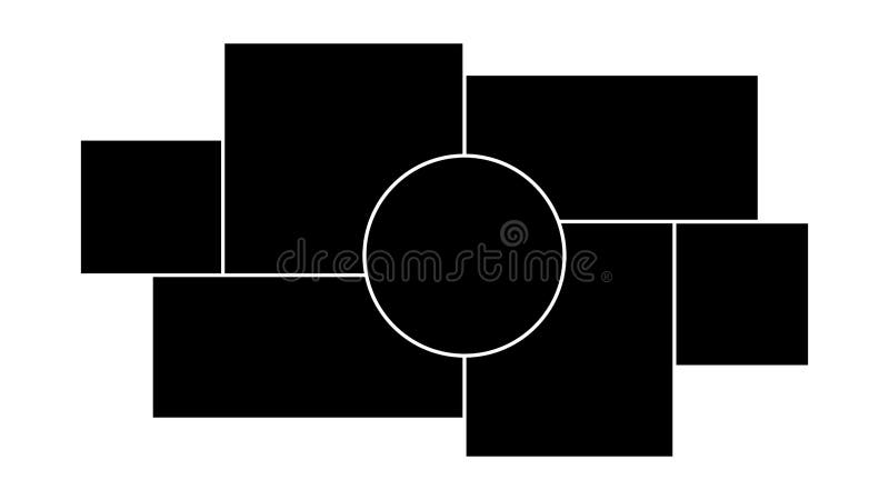 Vector 7 Frames Photo Collage. Template of Moodboard. Stock Vector ...