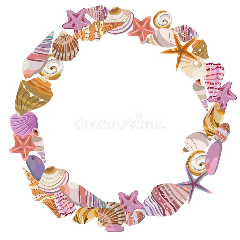 Vector Frames from Seashells. Stock Vector - Illustration of hand ...