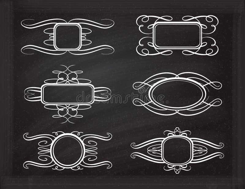 Retro Curlicue Frames Stock Illustrations – 124 Retro Curlicue Frames ...