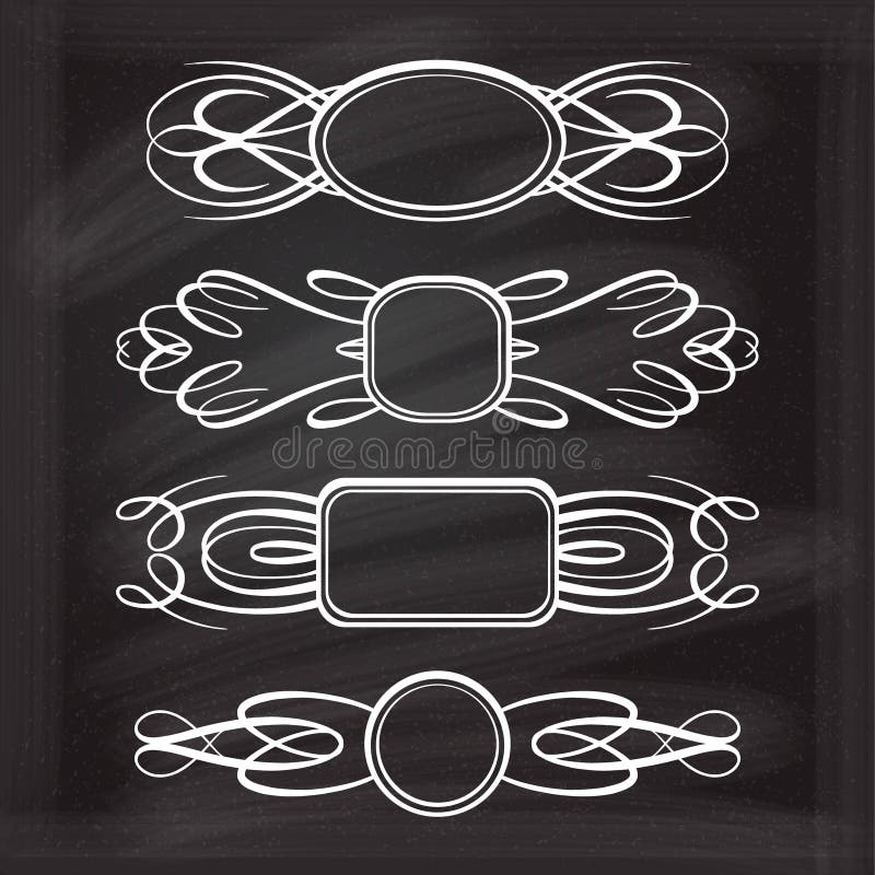 Vector Frames Set on the Chalkboard. Stock Vector - Illustration of ...