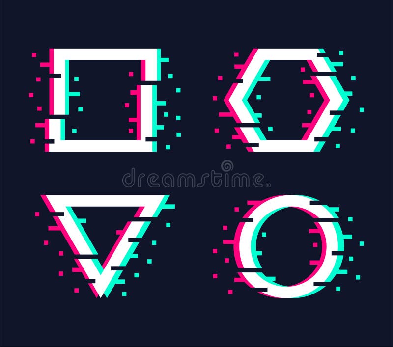Vector glitch frames set stock vector. Illustration of glitch - 115372267
