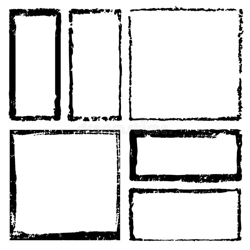 Set of Hand Drawn Squares. Vector Design Elements Stock Vector ...