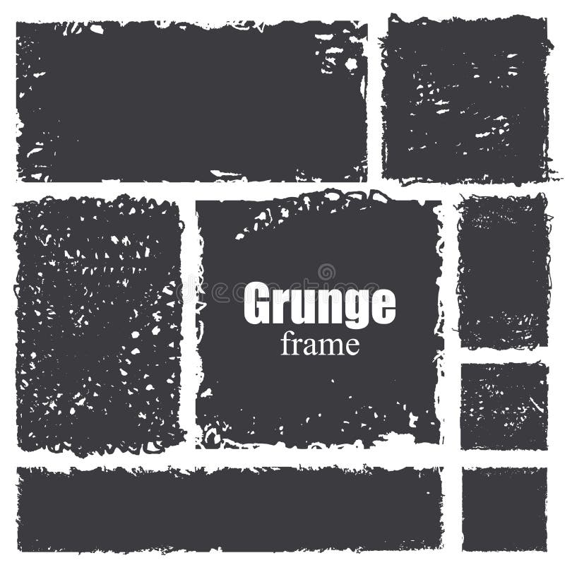 Vector Frames. Squares and Rectangle for Fill Image. Distress Texture ...