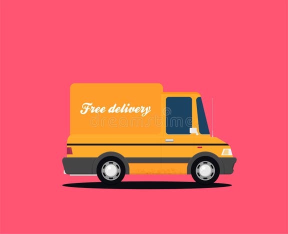 Vector Free Shipping Car. Flat Vector Stock Vector - Illustration of ...