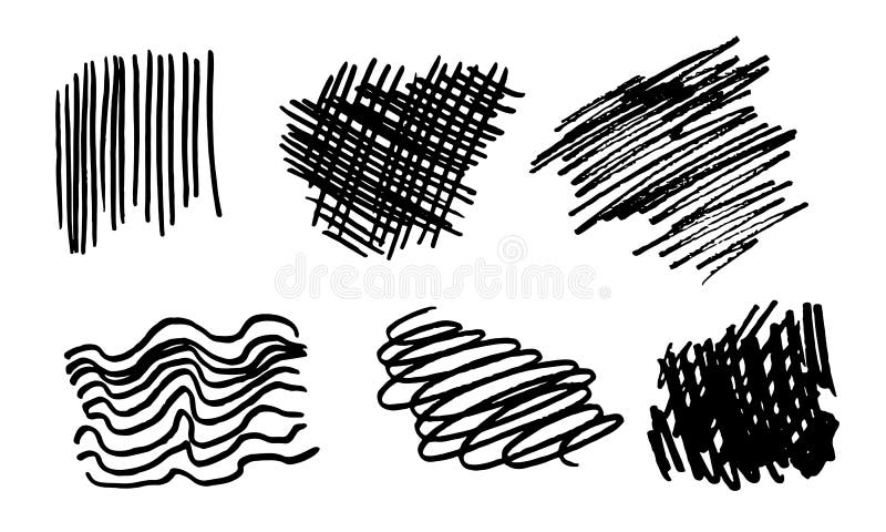 Vector Freehand Scribble Collection Isolated on White Background Stock ...