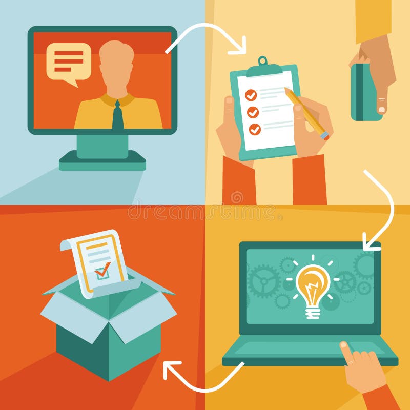 Vector Freelance Work Progress Stock Vector - Illustration of payment ...