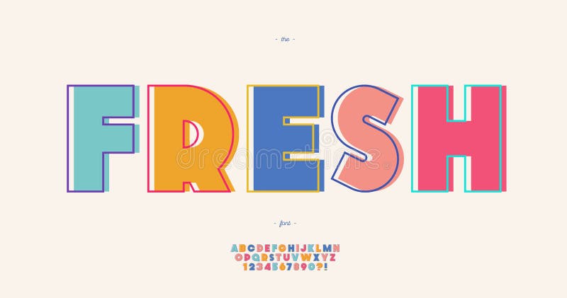 Vector Fresh Font Bold Style Modern Typography Stock Vector ...