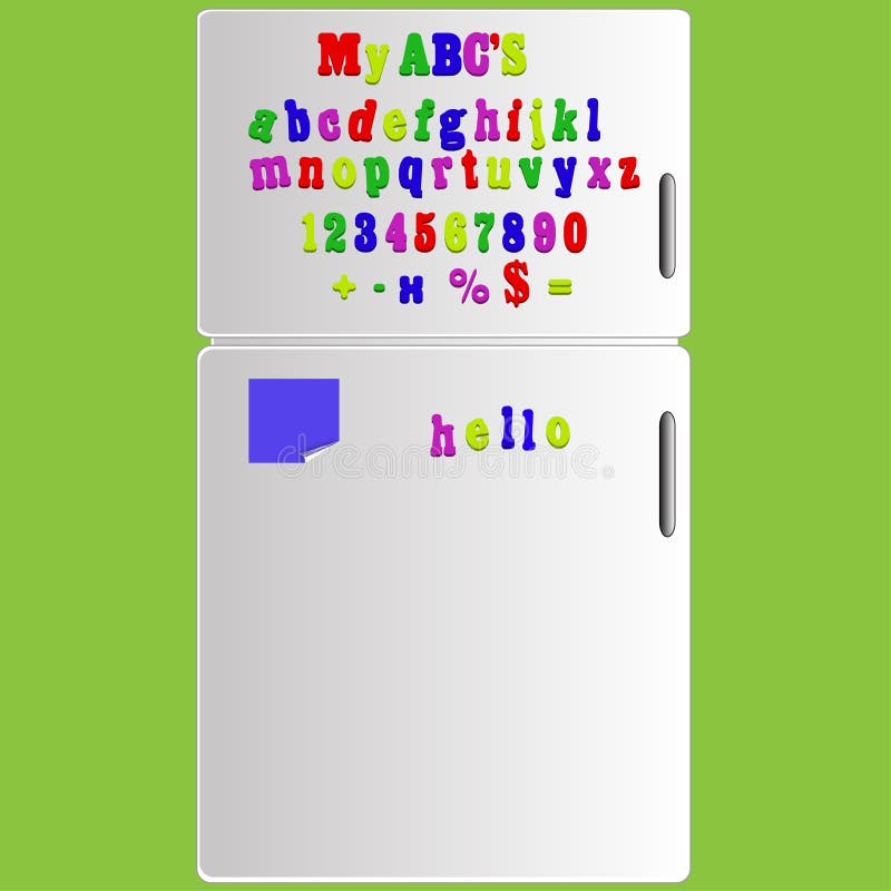 Vector Fridge with Magnet Alphabet Spelling ABC Le Stock Illustration ...