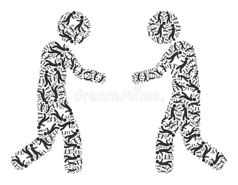 Friends Meeting Recursion Icon Mosaic Of Self Icons Stock Vector