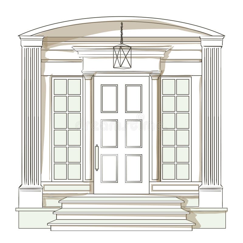 Vector Front Door from Traditional Luxury House. Stock Vector ...