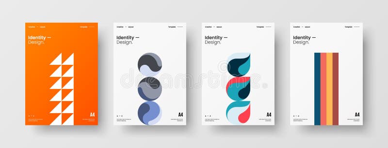 Vector A4 Front Page Mock Up Set. Cover Abstract Geometric Illustration ...