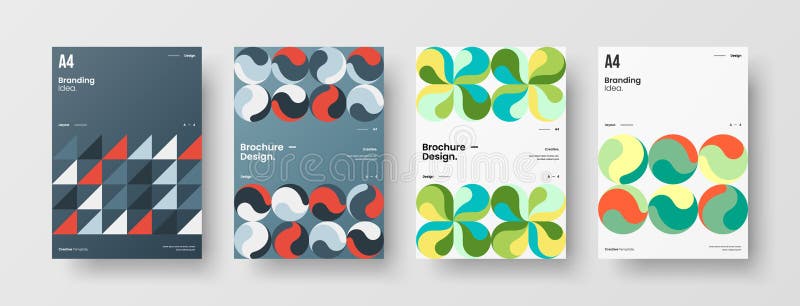 Vector A4 Front Page Mock Up Set. Cover Abstract Geometric Illustration ...