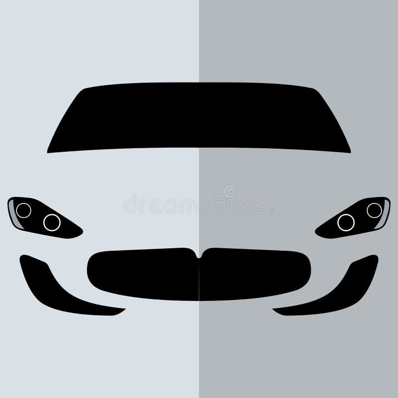 Vector Front View White Car Stock Vector - Illustration of simple ...