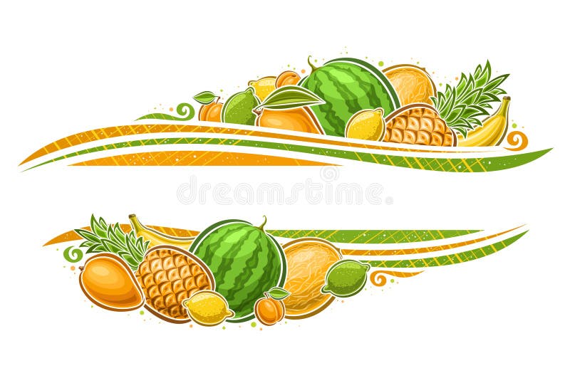 Vector Fruit Border stock illustration. Illustration of variety - 337251706