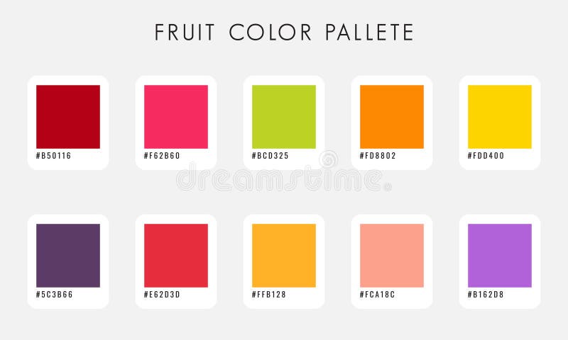 Vector Fruit Color Pallete Collection Stock Illustration - Illustration ...