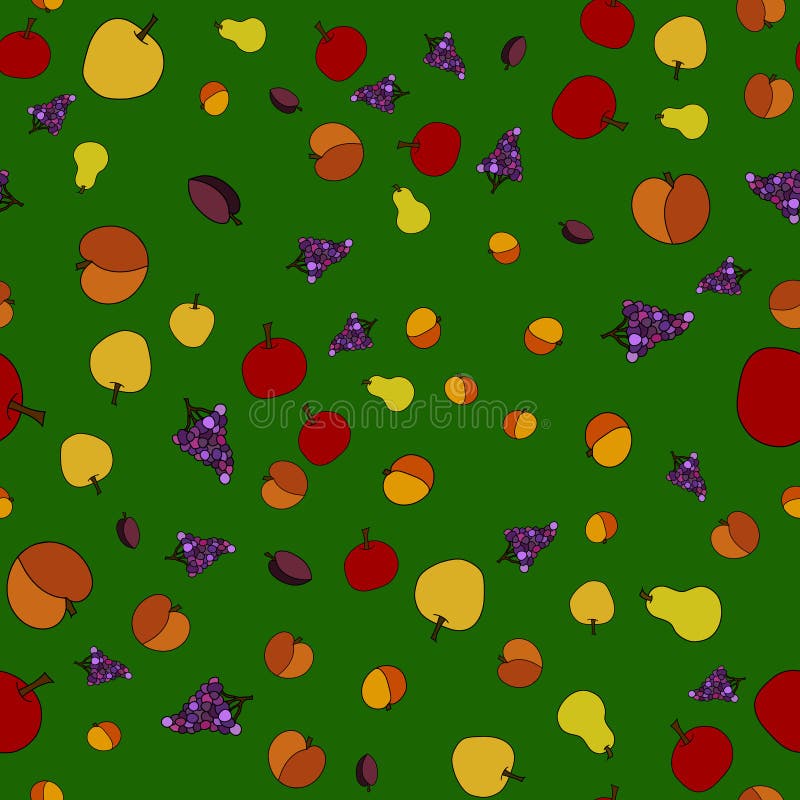 Vector Fruit Seamless Pattern Stock Illustration - Illustration of ...