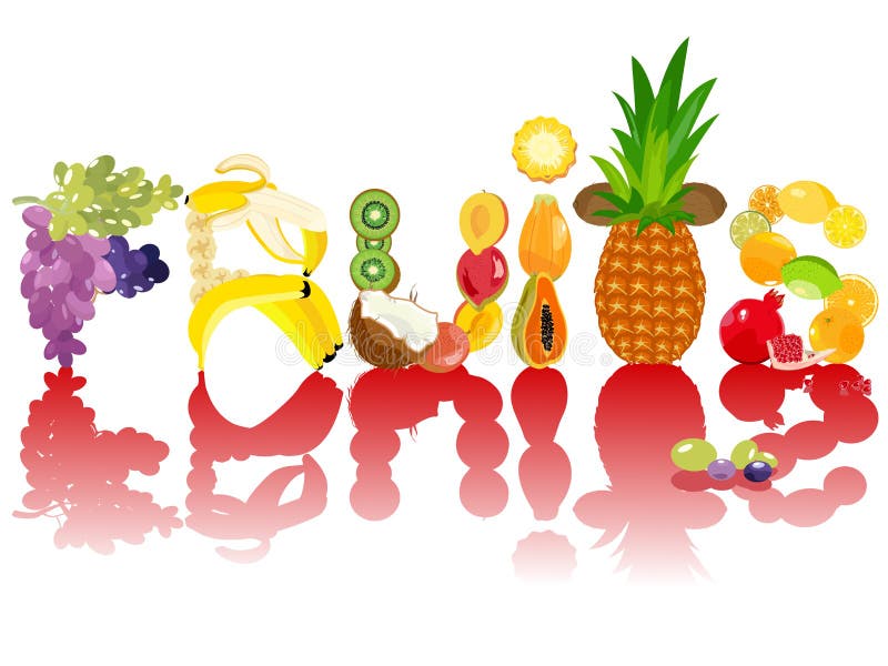 Six fruits stock vector. Illustration of learn, core - 10082501