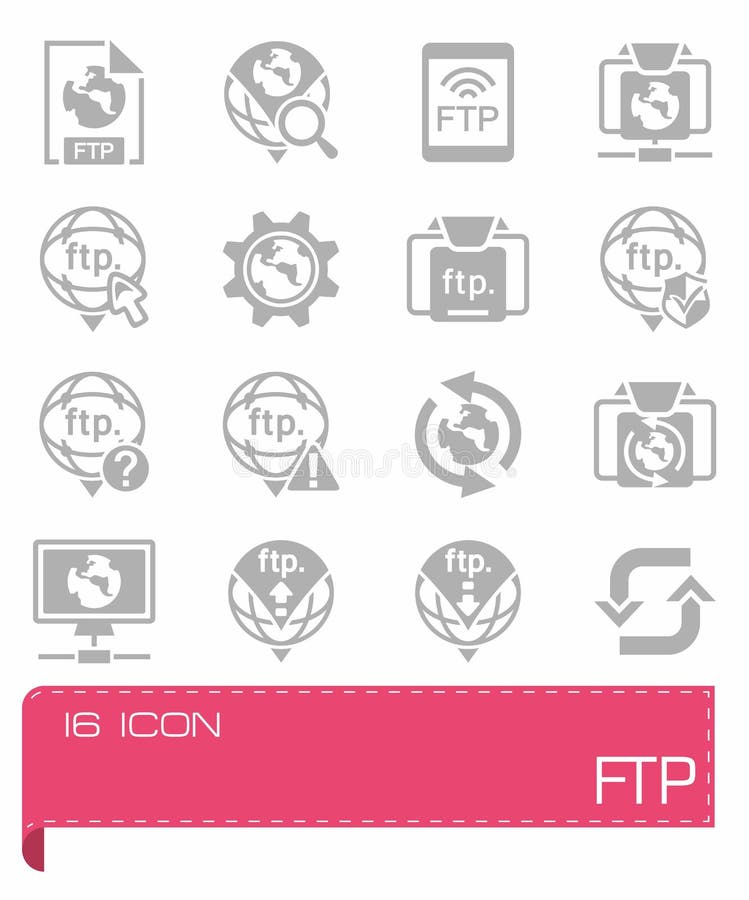 Vector FTP icon set stock vector. Illustration of icon - 79163342