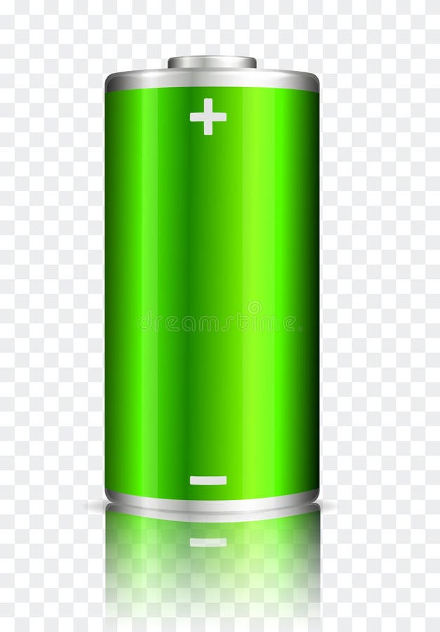 Vector Full Charge Abstract Green Power Battery. Realistic Illus Stock ...